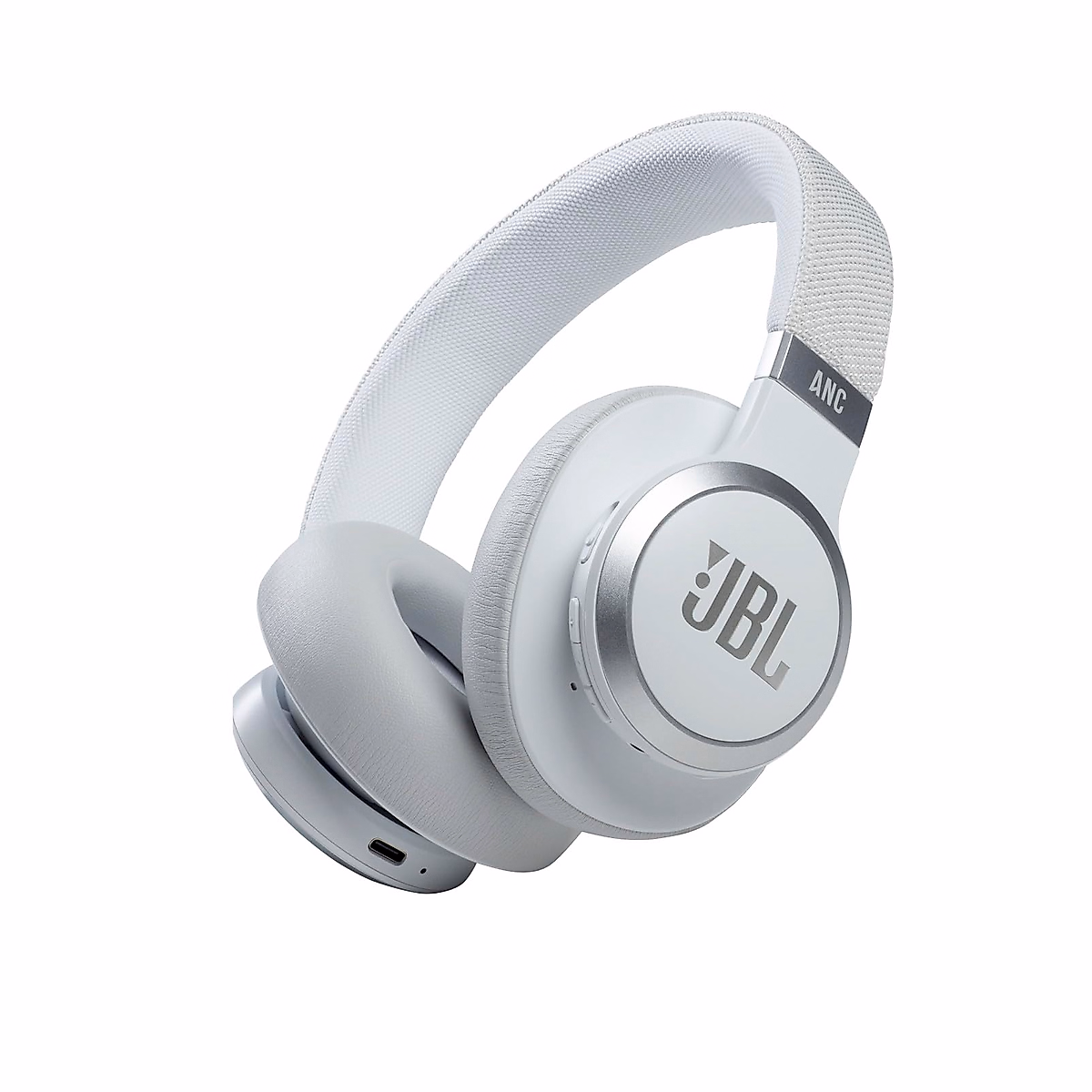 JBL Live 660NC - Wireless Over-Ear Noise Cancelling Headphones with Long Lasting Battery and Voice Assistant - White, Medium