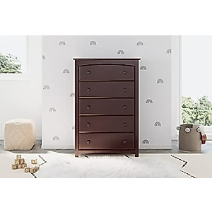Storkcraft Kenton 5 Drawer Dresser (Espresso) – Dresser for Kids Bedroom, Nursery Dresser Organizer, Chest of Drawers for Bedroom with 5 Drawers, Universal Design for Children’s Bedroom