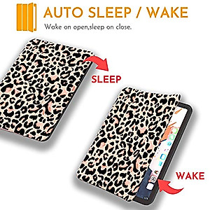 Hepix iPad Air 5th 4th Generation Case with Pencil Holder 2022 2020, iPad 10.9 inch Case Leopard Cheetah iPad Air 5 Case Trifold Protective Shockproof Cover Auto Sleep Wake