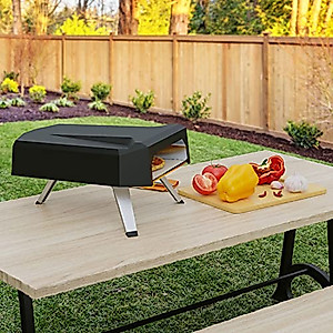 BBQration Portable Gas Pizza Oven-Outdoor Pizza Ovens with Pizza Stone, Gas Hose, Pizza Peel and Cover for Camping Outdoor Kitchen