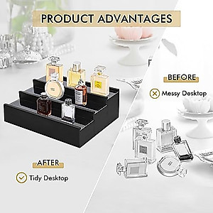 Wood Cologne Organizer for Men - 3 Tier Cologne Stand Perfume Organizer with 3 Hidden Compartments,Perfume Display Holder for Cologne,Mens Organizer Station for Dresser,Beside,Night Stand-Men’s Gift