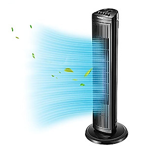 PELONIS 16'' Pedestal Remote Control, Oscillating Stand Up Fan 7-Hour Timer, 3-Speed and Adjustable Height, PFS40A4BBB, Supreme 16"-Black & 30 Inch Oscillating Tower Fan