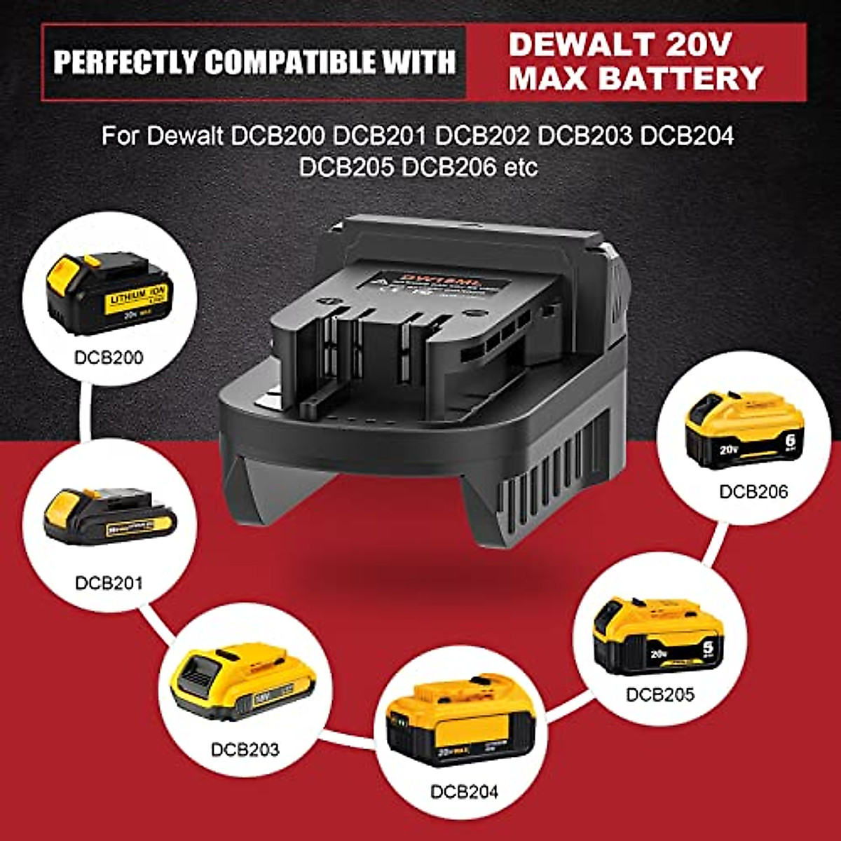 for Dewalt 18V/20V Max Battery Adapter Convert to for Milwaukee M18 18V Tool Use
