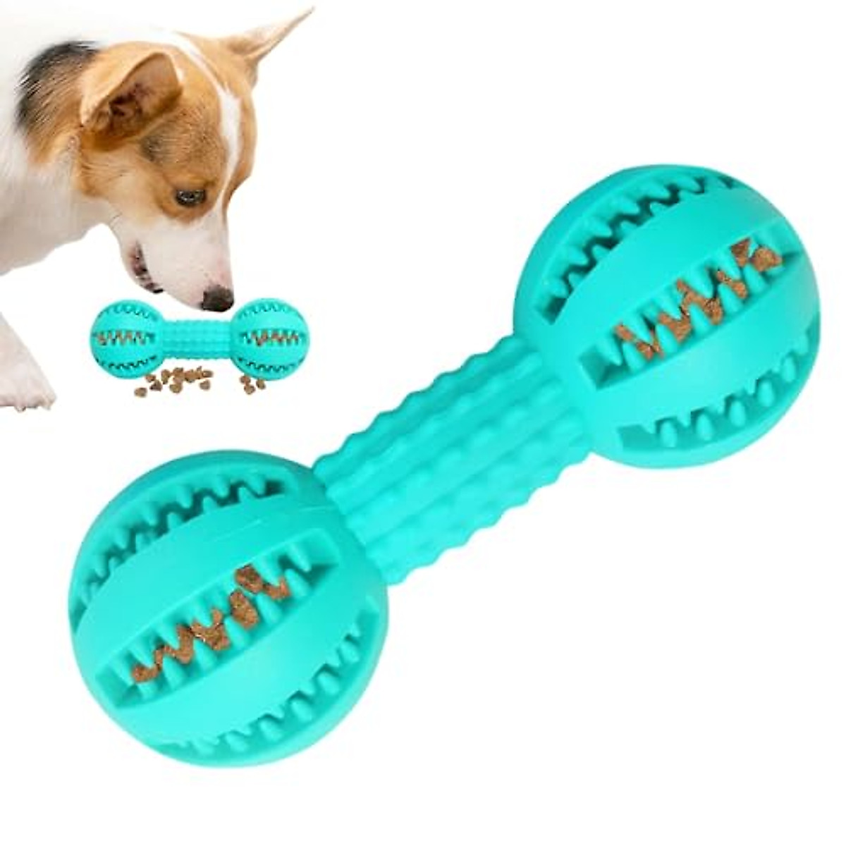 Puppy dentals Chew - Dog Teething Toy, Interactive dentals Toy | Dog Treat Toy Dispenser, Pet Teething Cleaner Chew Toy, Puppy Gum Soothing Toy, Dumbbell Shape Design Dog Teeth Grinding Toy for Dog