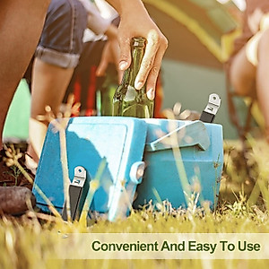 BEATURE Bottle Opener - 3 Pieces Magnetic Beer Bottle Openers - Metal Can Punch Opener Magnet for Fridge, Blue