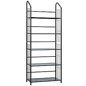 Unbrand Black 5 Tier Metal Bookshelf Rack,