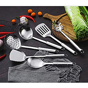 7Pieces Stainless Steel Kitchenware Set Cooking Spoon Shovel Spatula Soup Colander Home Kitchen Utensils Tools Gifts Kitchen