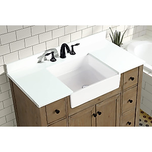 Ari Kitchen & Bath Sally 42" Bathroom Vanity in Weathered Fir, White Engineered Top