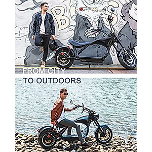 TOXOZERS 2500W Fat Tire Electric Scooter for Adults, Citycoco Chopper Electric Scooter with Seat, 37 mph, Turning Signals, Mirrors