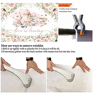 Avezano Love is Brewing Backdrop Wedding Bridal Shower Party Decorations Valentine's Tea Party Theme Photo Background Cake Table Banner (8x6ft)