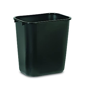 Rubbermaid Commercial Products 28QT/7 GAL Wastebasket Trash Container, for Home/Office/Under Desk, Black (FG295600BLA)