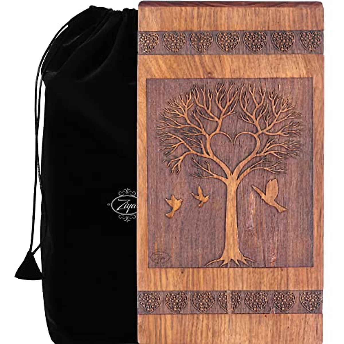 Wooden Urns for Ashes Adult Male or Female - Funeral and Memorial Cremation Urns for Human Ashes up to 250 lbs