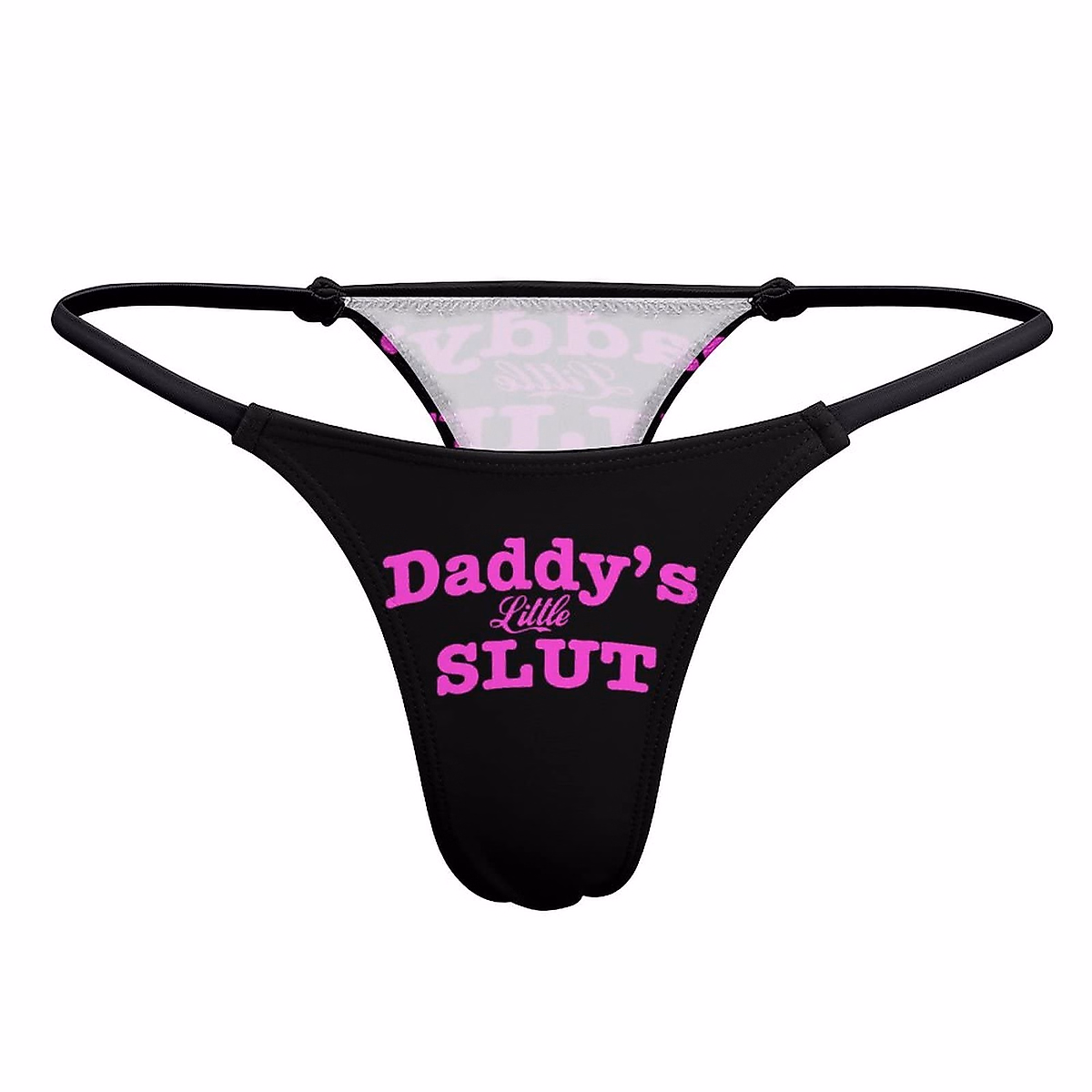 Daddy's Little Slut Women's G-String Thongs Sexy Panties Low Rise T-Back Underpants Stylish Underwear M