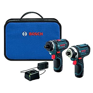 BOSCH CLPK27-120 12V Max 2-Tool Combo Kit with Two-Speed Pocket Driver, Impact Driver and (2) 2.0 Ah Batteries,Blue
