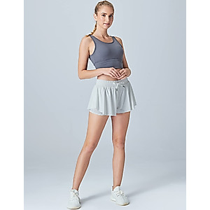 3 Pack Womens Flowy Running Shorts, 2-in-1 Butterfly Skirts with Shorts Underneath Spandex Athletic Casual Gym Workout Lounge (Set 1, X-Small)