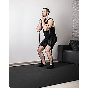 CAMBIVO Large Yoga Mat (6'x 4'), Extra Wide Workout Mat for Men and Women, 1/3 &1/4 Thick Exercise Fitness TPE Mat for Home Gym, Yoga, Pilates, Workout (Black),6mm