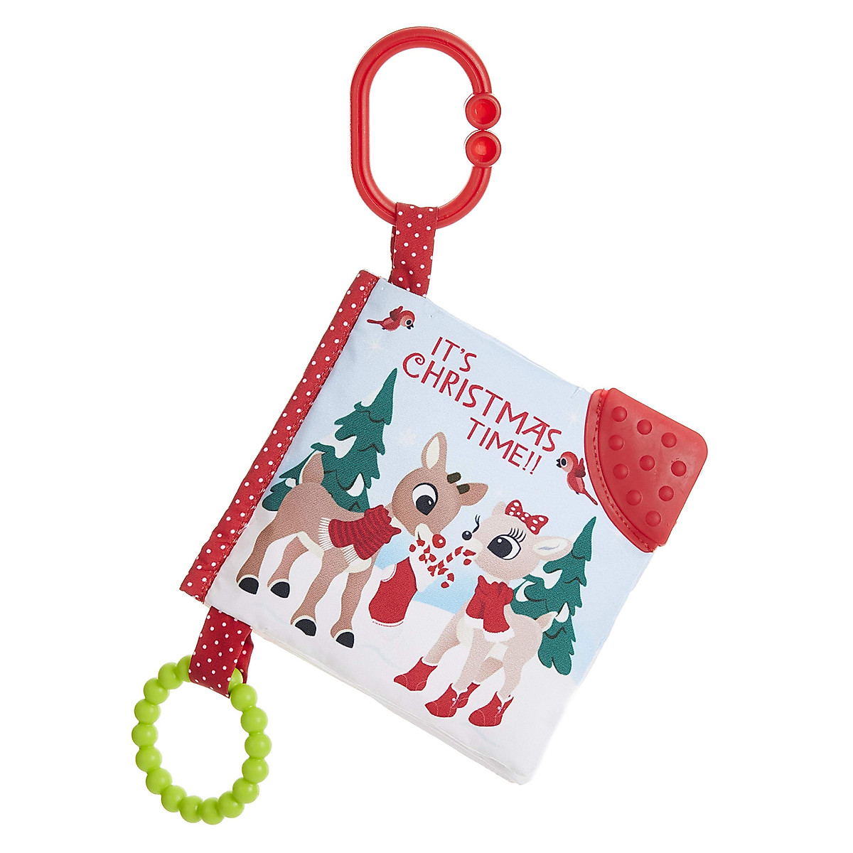KIDS PREFERRED Rudolph The Red-Nosed Reindeer Set with Stuffed Animal, Plush Rattle, & Crinkle Teether Activity Soft Book, Christmas Holiday Toy, Boys & Girls 0 and up