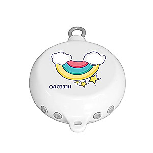 HLEEDUO Crib Mobile Motor, Music Box Spinner with 2 Modes（Turn & Music,Turn Only, Volume Control,12 Lullabies,Portable Sound Machine Baby Sleep,Battery Operated