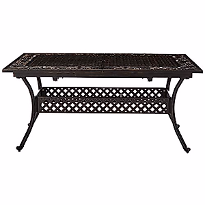 Christopher Knight Home Outdoor Expandable Patio Dining Table, 64"-81", Cast Aluminum, Shiny Copper