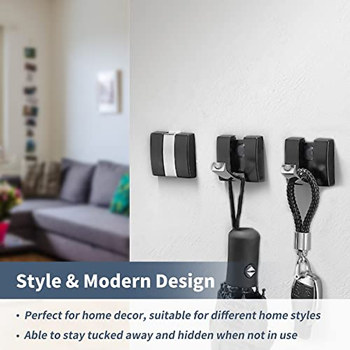 Rise age Folding Hideaway Coat Hooks, Heavy Duty Wall Hooks Retractable Hooks for Hanging Coat, Cup, Clothes, Scarf, Bags, Keys, Hats, Towel (Sliver 3 Pcs)