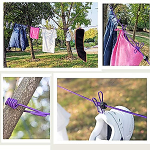 Cibicon Travel Clothesline,Elastic,Portable,Retractable and Adjustable Camping Clothesline,with 13 Anti-Slip Clips,12 Clothes Clips, Indoor and Outdoor