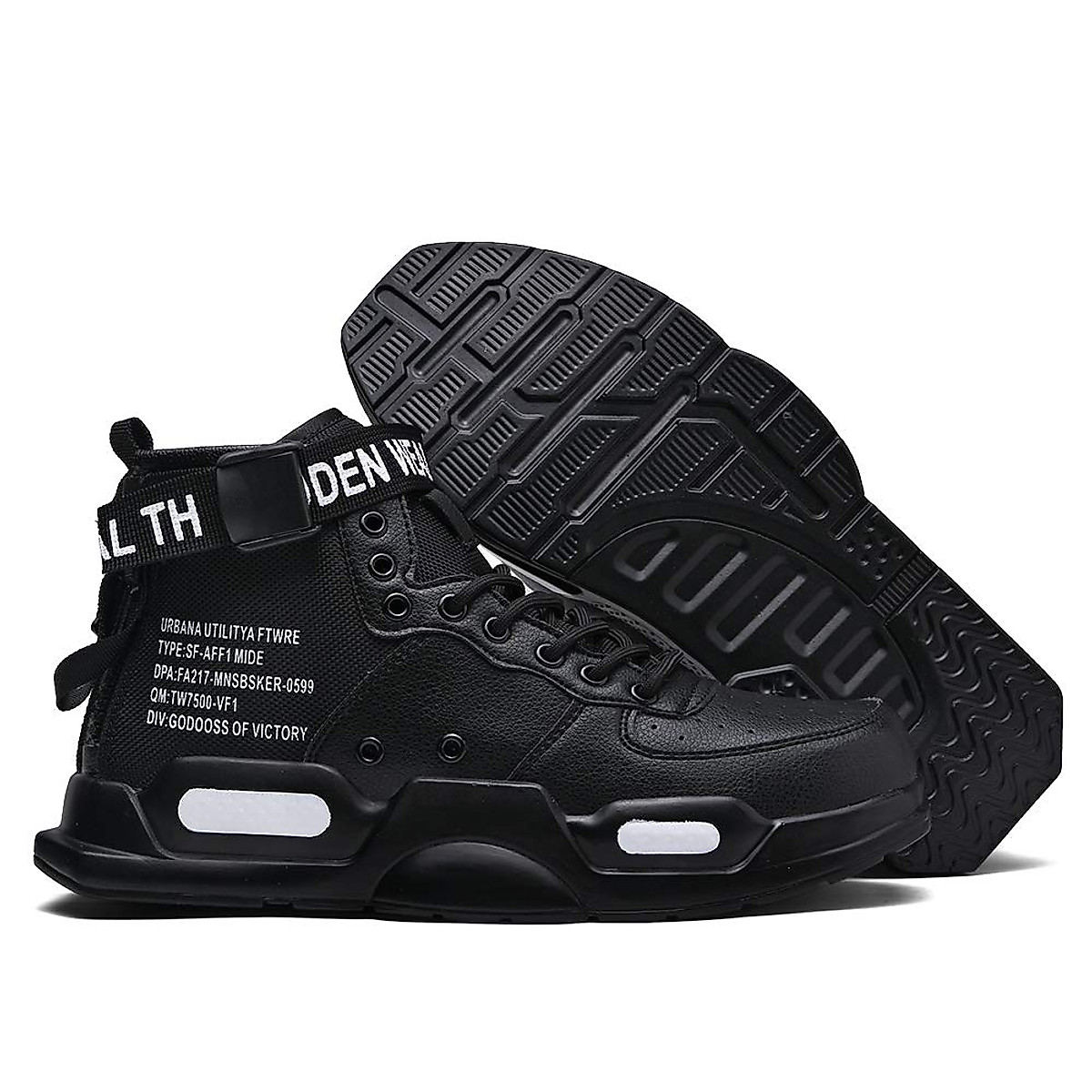 Ahico Mens Fashion Sneakers High Top Walking Shoes Sport Athletic Casual Shoe Vogue Stylish Men Black01, 9.5