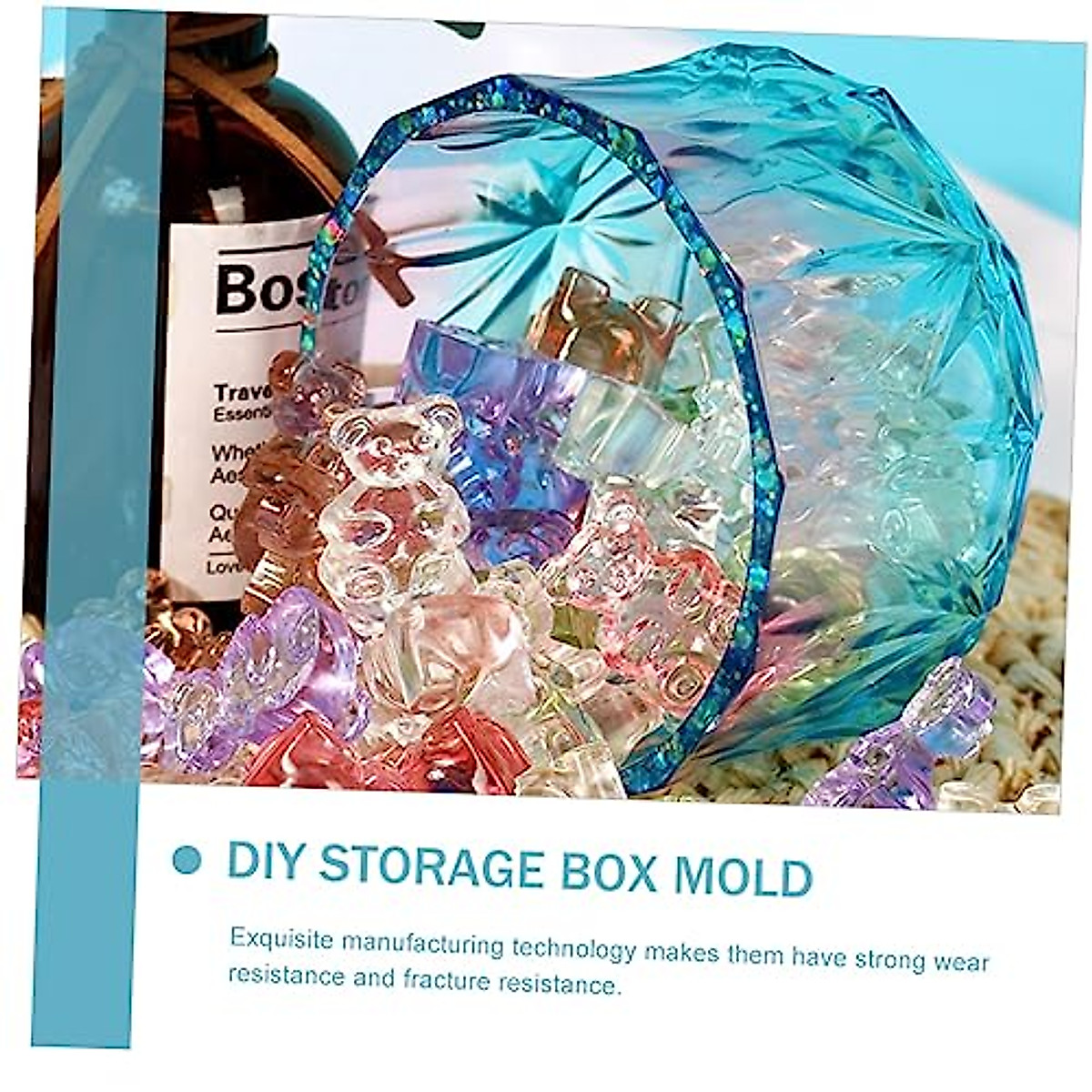 CORHAD 2 Pcs Box Storage Box Mold Jewelry Container Handmade Craft epoxy Jewelry epoxy Silicone jar Cosmetic Tabletop epoxy Storage Container Mold Crystal Silica Gel White Accessories