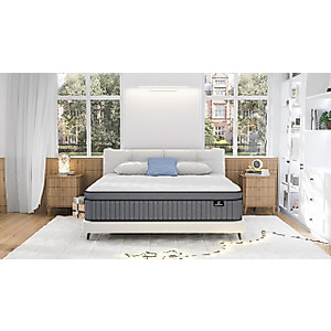 California King Mattress, Upgrade Strengthen 12 Inch Firm Hybrid Cal King Mattress in a Box, Mattress King Size With Memory Foam and Independent Pocket Springs, Strong Edge Support, Release Pressure