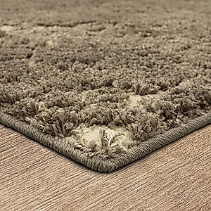Mohawk Home Francesca Ornamental Medallion Sand 5' x 8' Shag Area Rug Perfect for Living Room, Dining Room, Office