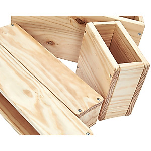 Amazon Basics Over-Sized Hollow Wooden Building Block Set for Kids, Natural, 20-Piece, Brown