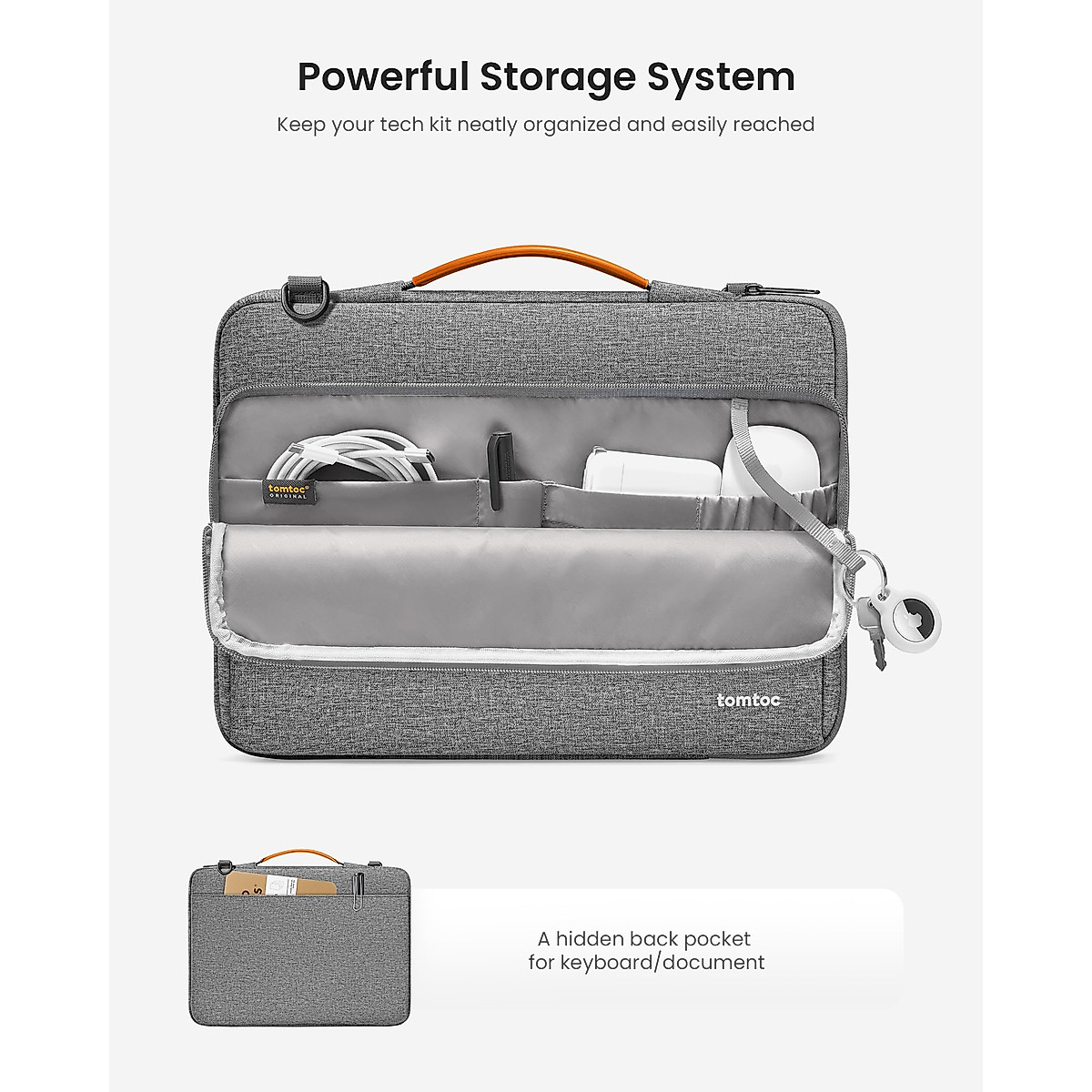 tomtoc 360 Protective Laptop Shoulder Bag for 13-inch 2025 MacBook Air M4/A3240, M3/A3113, M2/A2681, M1/A2337, MacBook Pro M2/A2686 M1/A2338, Water-Resistant Laptop Accessory Carrying Case Sleeve