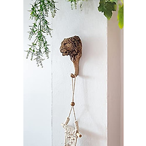 BestySuperStore Tiger Head Shaped Single Hook Hanger Rustic Animal Coat Hat Towel Key Holder Hooks Decorative for Wall (Tiger)