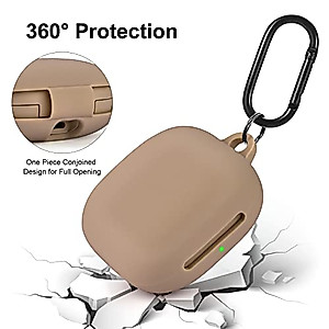 Beats Fit Pro Case Cover, AIRSPO Soft Silicone Case for Beats Fit Pro 2021 Shockproof Beats Fit Pro Earbuds Case Cover with Keychain （Dune）