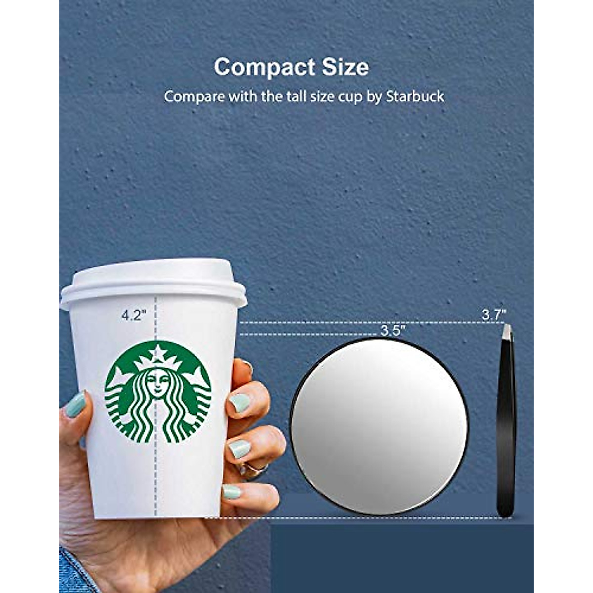 OMIRO 20X Magnifying Mirror and Eyebrow Tweezers Kit, 3.5" Two Suction Cups Magnifier Travel Set