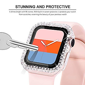 KADES Compatible for Bling Apple Watch Protective Case with Built-in Screen Protector for Apple Watch 40mm iWatch Series SE SE2022 6 5 4 (40mm, Clear)