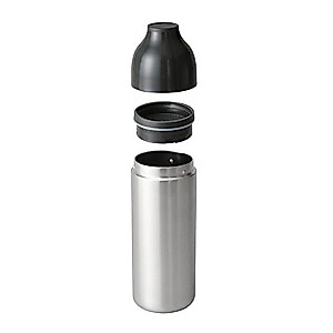 Rabbit Double Walled Twist-to-Lock Stainless Steel Cocktail Shaker and Strainer (Black)