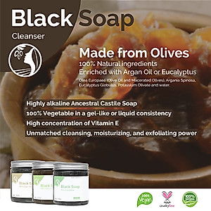 Fatima's Garden Argan Oil Black Soap - Exfoliating Cleanser, 1Kg