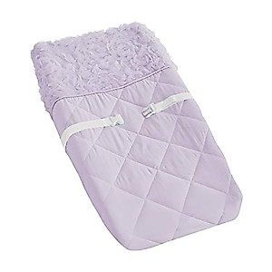 Sweet Jojo Designs Purple Floral Rose Girl Baby Nursery Changing Pad Cover - Solid Light Lavender Flower Luxurious Elegant Princess Vintage Boho Shabby Chic Luxury Glam High End Roses