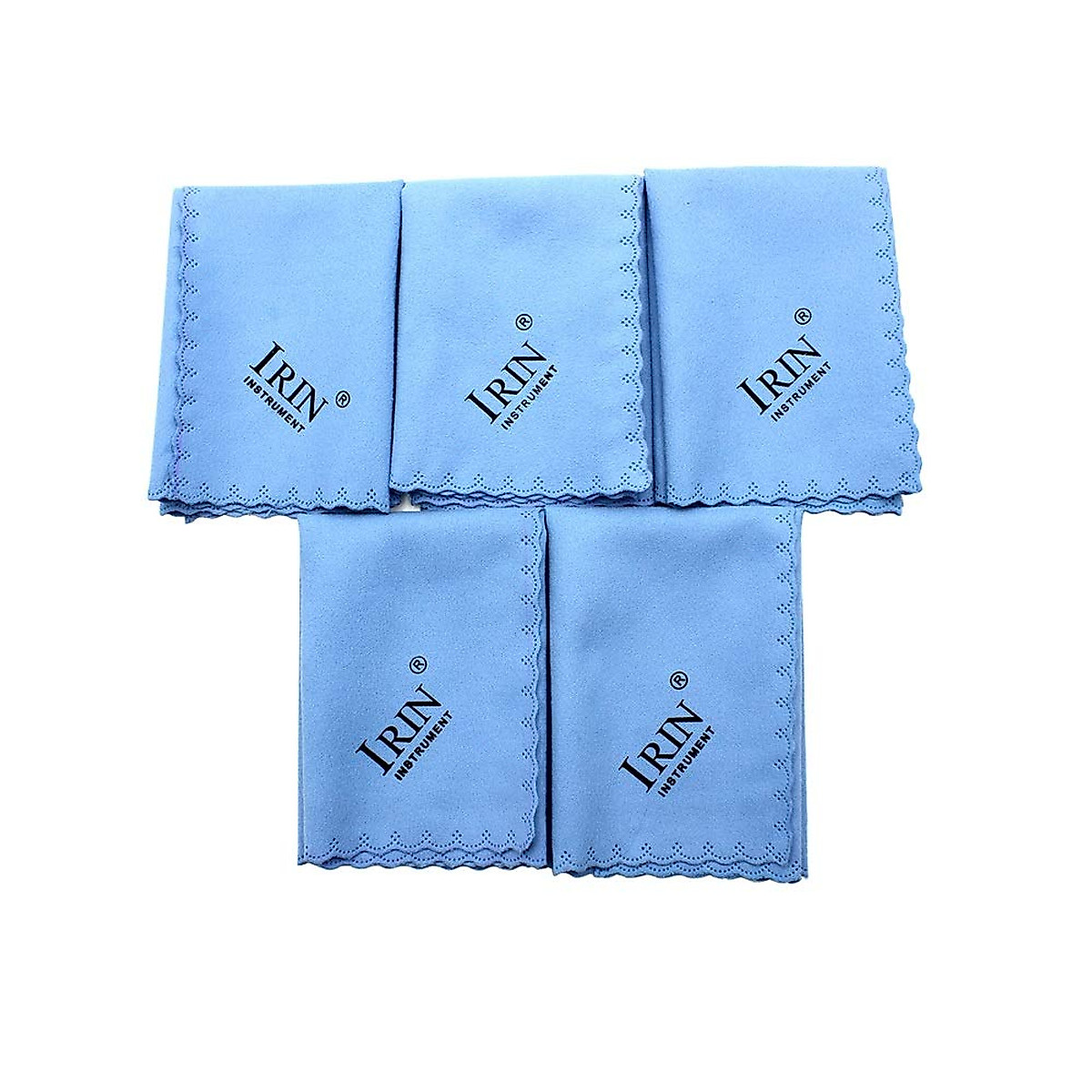 Mowind 5pcs Microfiber Polishing Cleaning Cloth for Musical Instrument Guitar Piano Violin Sax Clarinet Flute Universal