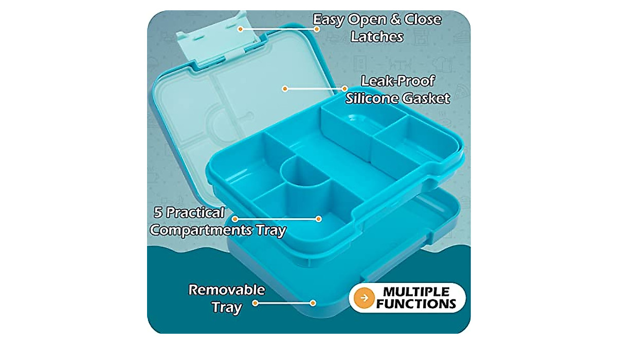 Cheryl Kids Bento Box - 27oz, 6 Compartments