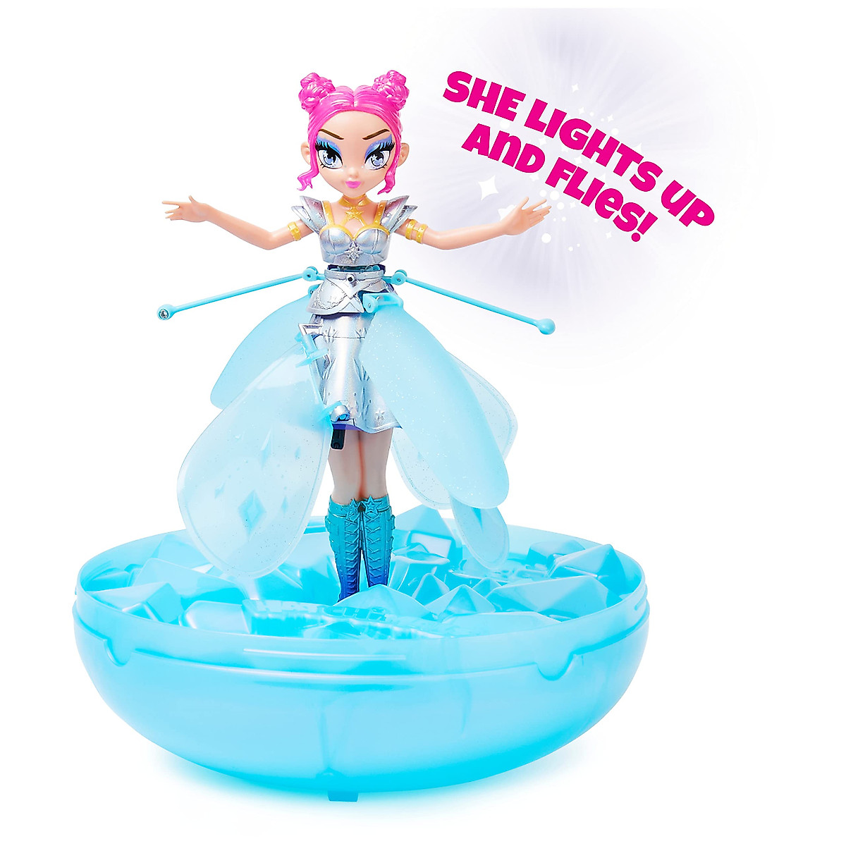 Hatchimals Pixies, Crystal Flyers Starlight Idol Magical Flying Pixie Toy Doll with Lights, Girls Gifts, Kids Toys for Girls Ages 6 and up