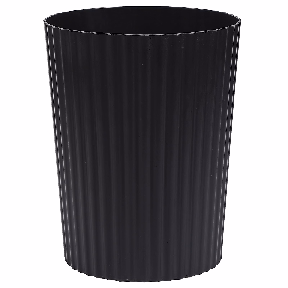 JiatuA Small Trash Can Plastic Wastebasket Round Garbage Container Bin for Bathroom, Kitchen, Bedroom, Home Office, College Dorm, Black