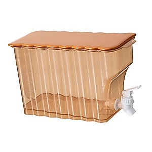 Faucet Cold Water Kettle, High Capacity Cold Water Bucket PP for Office (Orange)