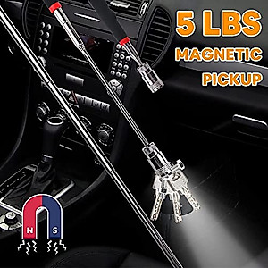 Dailymag Magnetic Wrist Holder and Retractable Magnetic Pick-Up Stick with LED, 2 in 1 Magnetic Tool Set, Tool Belt with Strong Magnets for Holding Screws/Nails/Drill, Ideal for Dad, Husband