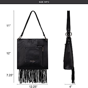Wrangler Western Shoulder Bag Tooling Purses for Women with Crossbody Strap B2B-WG45G-918-BK