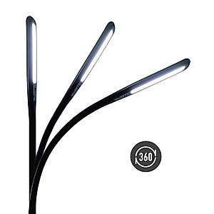 KOZIS LED Floor Lamp FL01B | 1800 Lux Dimmable | 44" - 76" Height Range Customizable | 60 Min Timer, Black