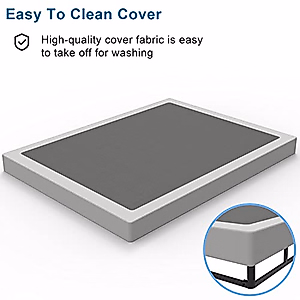 Gdduck Box Spring Full, 5 Inch Metal Full Size Box Spring Only Basics Bed Base, Mattress Foundation,Black Sturdy Heavy Duty Structure with Cover, Noise Free,Easy Assembly