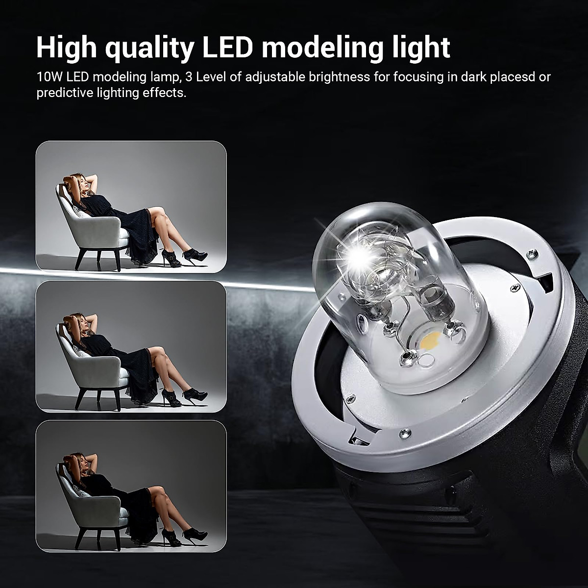 Godox AD600BM Outdoor Flash Strobe Light, 600Ws Bowens Mount Flash Monolight, 2.4G Wireless X System, GN87 1/8000 HSS Portable Lamp, with Godox AD-R6 Standard Reflector, 80cmX80cm /32"X32"Softbox