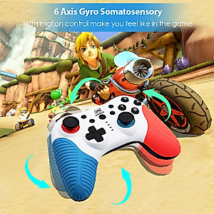 KENNEAS Wireless Pro Controller for Switch/Switch Lite, Switch Remote Gamepad with Wake-up, 3-Level Vibration, Turbo, Motion Control Function, 600mAh Battery Wireless Switch Controller
