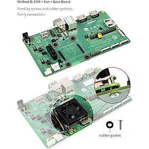 for Compute Module 4 3007 Cooling Fan 5V CPU Cooling Fan Cooler Radiator with Thermal Tapes, Low Noise, PWM Speed Adjustment